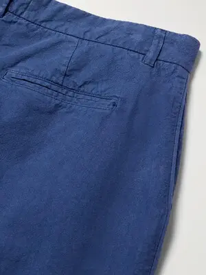 Folk Straight-leg Linen And Cotton-blend Trousers
