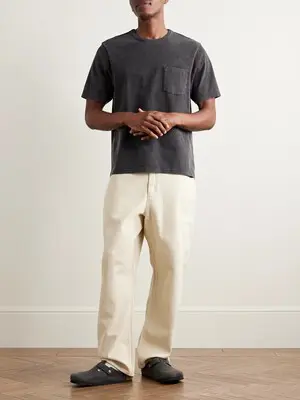 CORRIDOR Garment-dyed Cotton-jersey T-shirt - Black