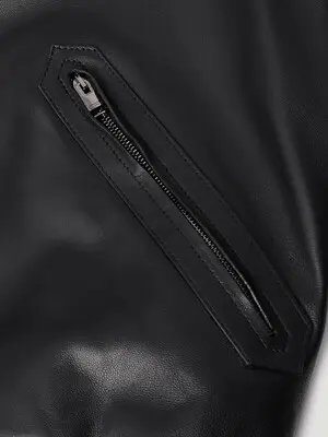 Canali Reversible Leather And Shell Bomber Jacket - Black