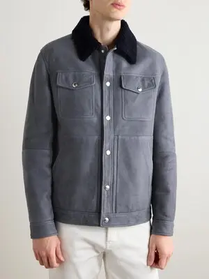 Brunello Cucinelli Shearling Jacket - Blue