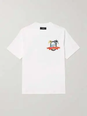Amiri AMIRI - MA Paradise Logo-Print Cotton-Jersey T-Shirt - Men - Neutrals - XS Ivory