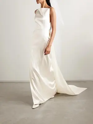 DANIELLE FRANKEL Emerson Silk And Wool-blend Satin Gown