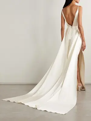 DANIELLE FRANKEL Emerson Silk And Wool-blend Satin Gown