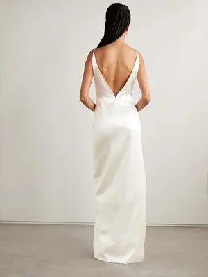 DANIELLE FRANKEL Emerson Silk And Wool-blend Satin Gown