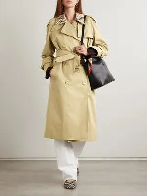 Burberry Castleford Checked Cotton-gabardine Trench Coat - Neutrals