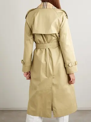 Burberry Castleford Checked Cotton-gabardine Trench Coat - Neutrals