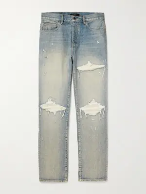 Amiri Mx1 Skinny-fit Panelled Distressed Jeans