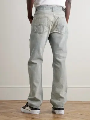 Amiri Mx1 Skinny-fit Panelled Distressed Jeans