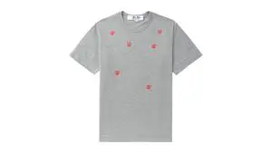 Play Comme Des Garcon Red Heart Logo Tee - Grey