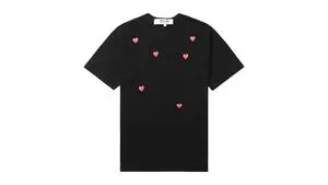 Play Comme Des Garcon Red Heart Logo Tee - Black