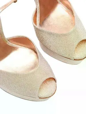 Casadei 140mm Glittered Platform Sandals