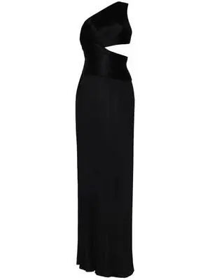 Adam Lippes Delphos Pleated Charmeuse Gown - Black