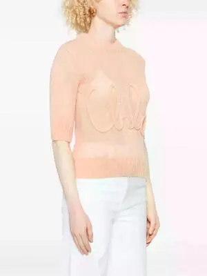 Chloé Embroidered-logo Top - Pink