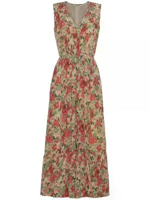 Adam Lippes Floral-print Silk Dress - Neutrals
