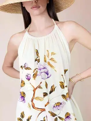 Adam Lippes Floral-print Silk Ankle-length Dress