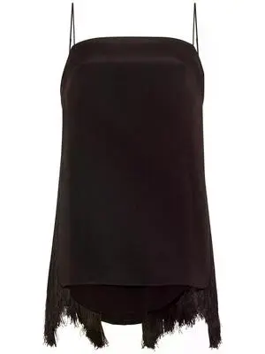 Adam Lippes Fringed Silk Vest Top