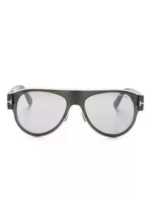 TOM FORD Logo-plaque Pilot Sunglasses - Black