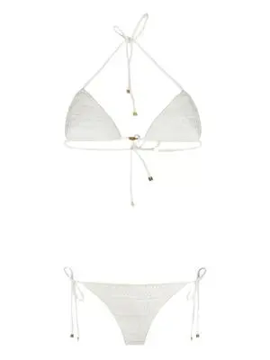 Amiri Crochet Triangle Bikini - White