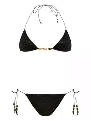 Oseree Glitter Detailing Bikini - Black