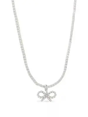 SELF-PORTRAIT Bow-motif Tennis Necklace