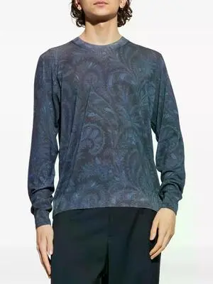 Etro Paisley-print Sweater - Blue