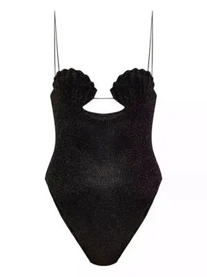 Oseree Shell-embellished One-piece Swimsuit - Black