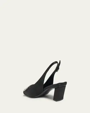 ROGER VIVIER Belle Vivier Crystal Buckle Slingback Pumps