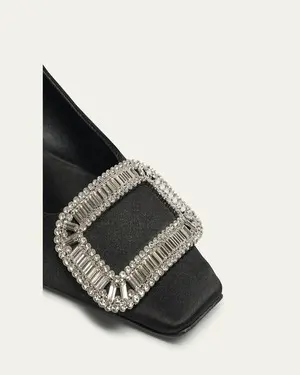 ROGER VIVIER Belle Vivier Crystal Buckle Slingback Pumps