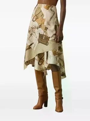 Ralph Lauren Silk Asymmetric Midi Skirt