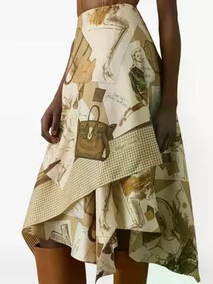 Ralph Lauren Silk Asymmetric Midi Skirt