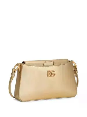 Dolce & Gabbana Plongé Calfskin Phone Bag With Gold Tone Hardware - Black