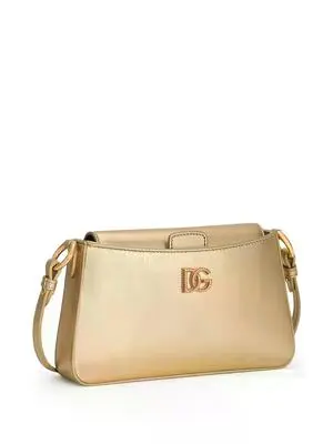 Dolce & Gabbana Plongé Calfskin Phone Bag With Gold Tone Hardware - Black