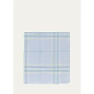 Burberry Wide Check Wool Scarf - Light Blue