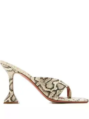 Amina Muaddi 95mm Shiona Snakeskin-effect Sandals