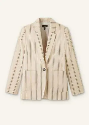 ME+EM Italian Tailored Stripe Relaxed Blazer