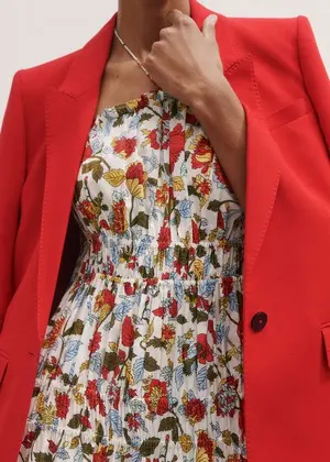 ME+EM Cotton Rosebush Print Midi Dress