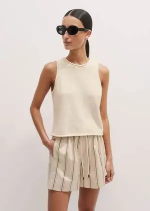 ME+EM Cotton Linen Chunky Knit Vest