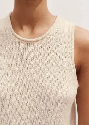 ME+EM Cotton Linen Chunky Knit Vest