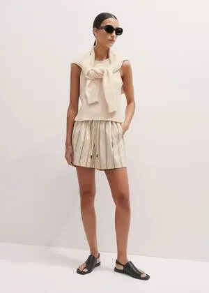 ME+EM Cotton Linen Chunky Knit Vest