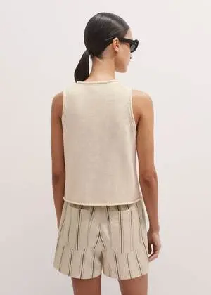 ME+EM Cotton Linen Chunky Knit Vest