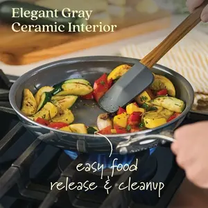 ANOLON Everlast Stainless Steel Ceramic Nonstick 11 Piece Cookware Set