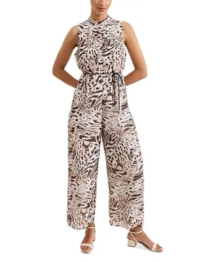 PHASE EIGHT Lorainne Leopard Print Jumpsuit - Multi