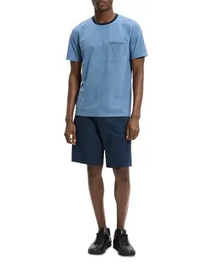 Theory Pique Crew Tee - Crisp Blue Multi