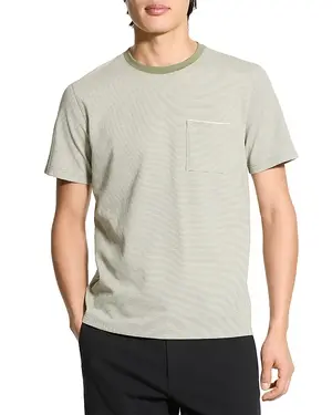 Theory Pique Crew Tee - Green Multi