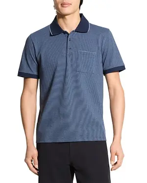 Theory Pique Polo Shirt Baltic Multi