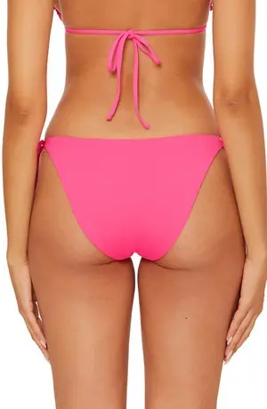 BECCA® By Rebecca Virtue Frills Side Tie Bikini Bottom - Punch
