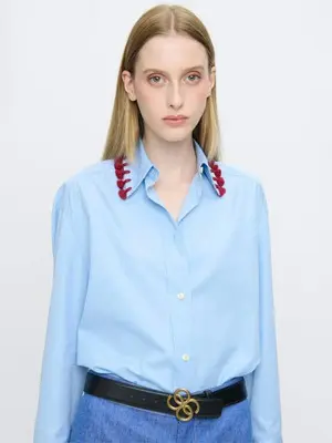 CALLAS MILANO Lyn Tassel Collar Shirt