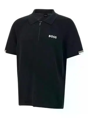 BOSS Zip-neck Polo Shirt - Black