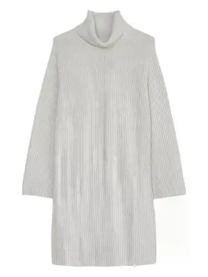 Marc O'polo Turtleneck Ribbed Mini Dress - Grey