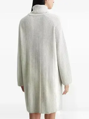 Marc O'polo Turtleneck Ribbed Mini Dress - Grey